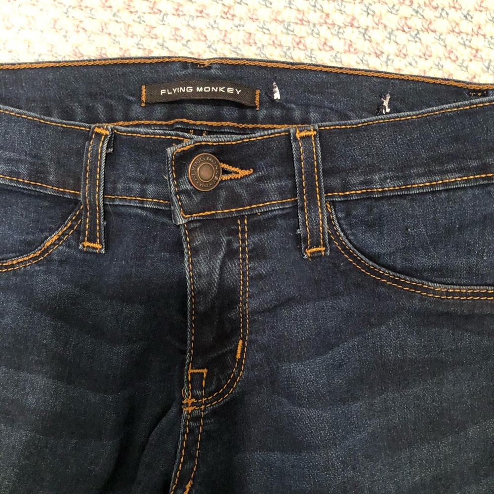 Flying Monkey Dark Non-Ripped Jeans - Gem